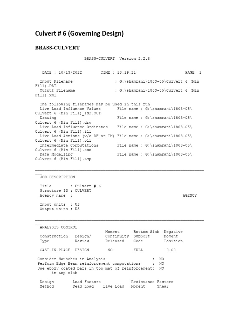 Culverts Report | PDF | Technology & Engineering