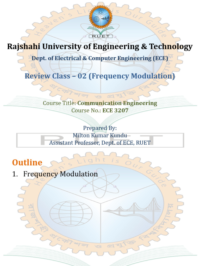 Rajshahi University of Engineering & Technology: Review Class - 02 (Frequency Modulation) | PDF ...
