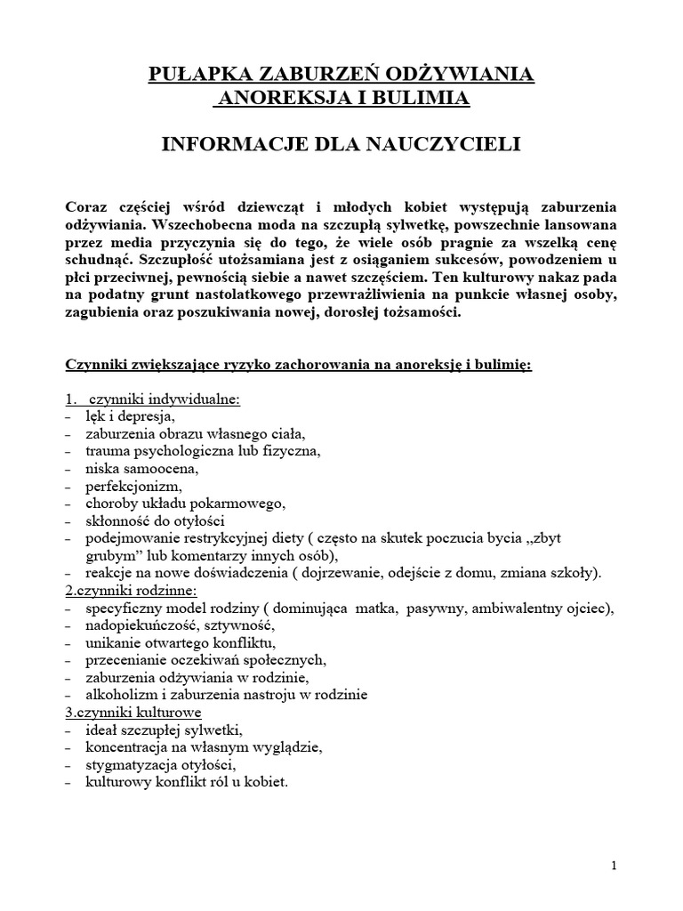 Anoreksja I Bulimia | PDF