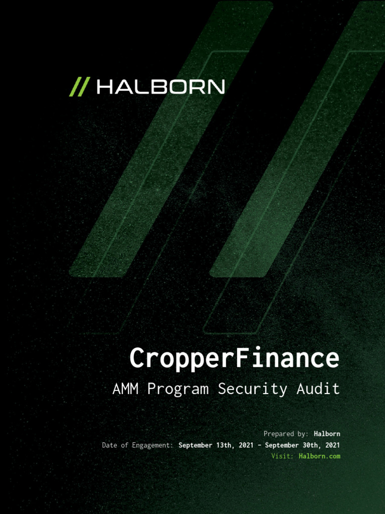 Cropper Finance AMM Program Security Audit Report Halborn Final | PDF | Computing | Software ...
