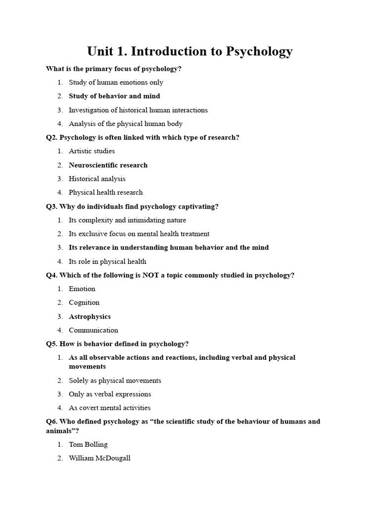 Introduction to Psychology Overview | PDF | Psychology | Mental Disorder