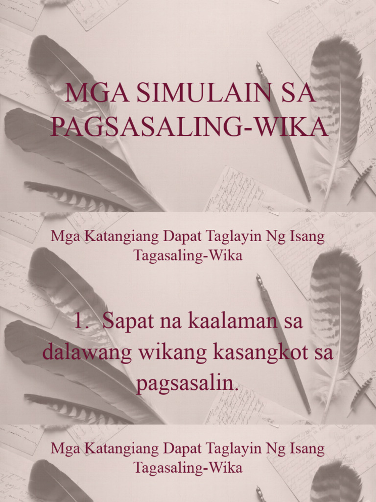Yunit IV Mga Simulain Sa Pagsasalin NG Wika | PDF