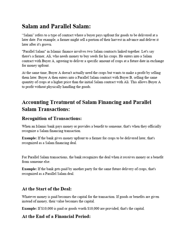 Salam and Parallel Salam | PDF | Money | Banks