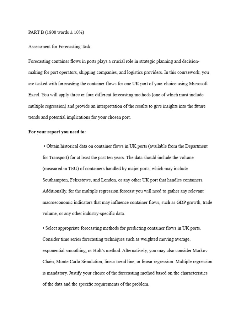 Part B | PDF | Forecasting | Regression Analysis