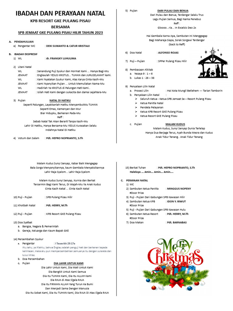 Ibadah Dan Perayaan Natal - KPB | PDF