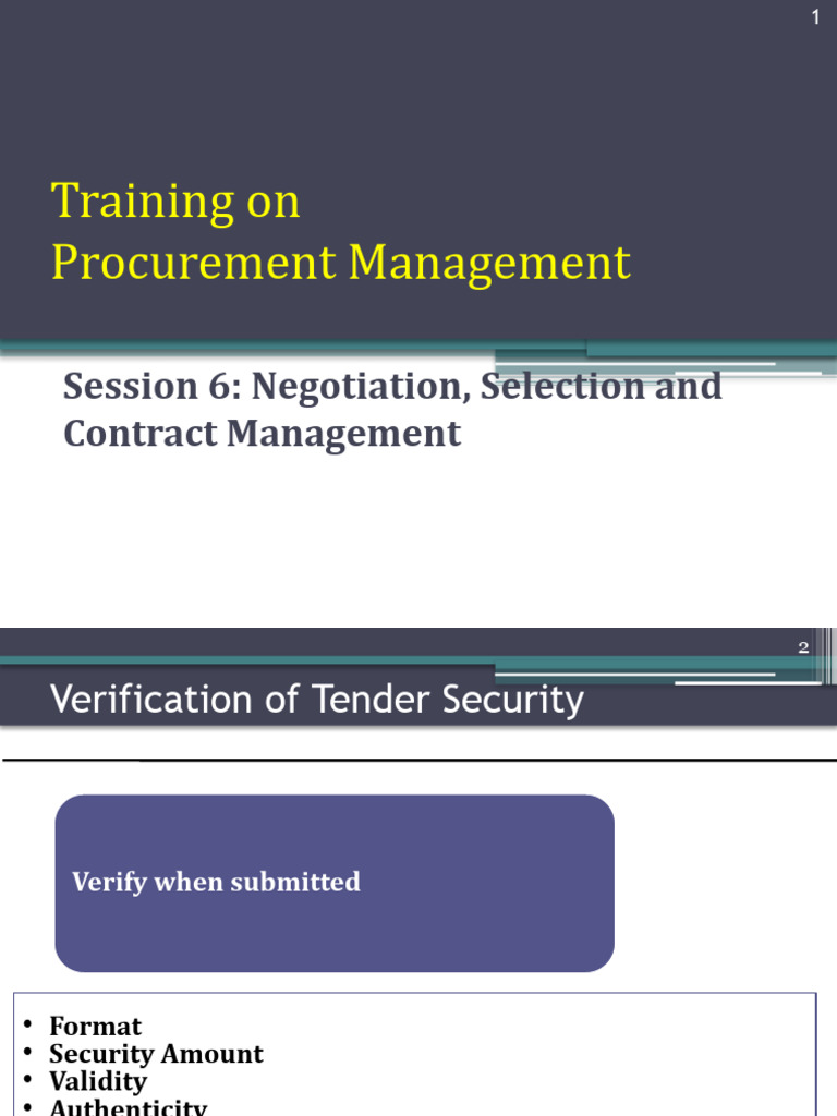 Session 6 Negotiation, Selection and Contract Management V2 | PDF ...