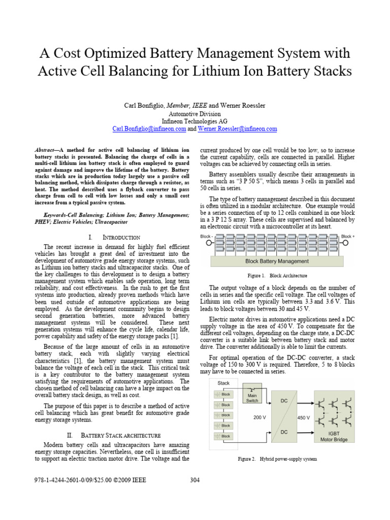 3.A Cost Optimized Battery Management System With Active Cell Balancing For Lithium Ion Battery ...