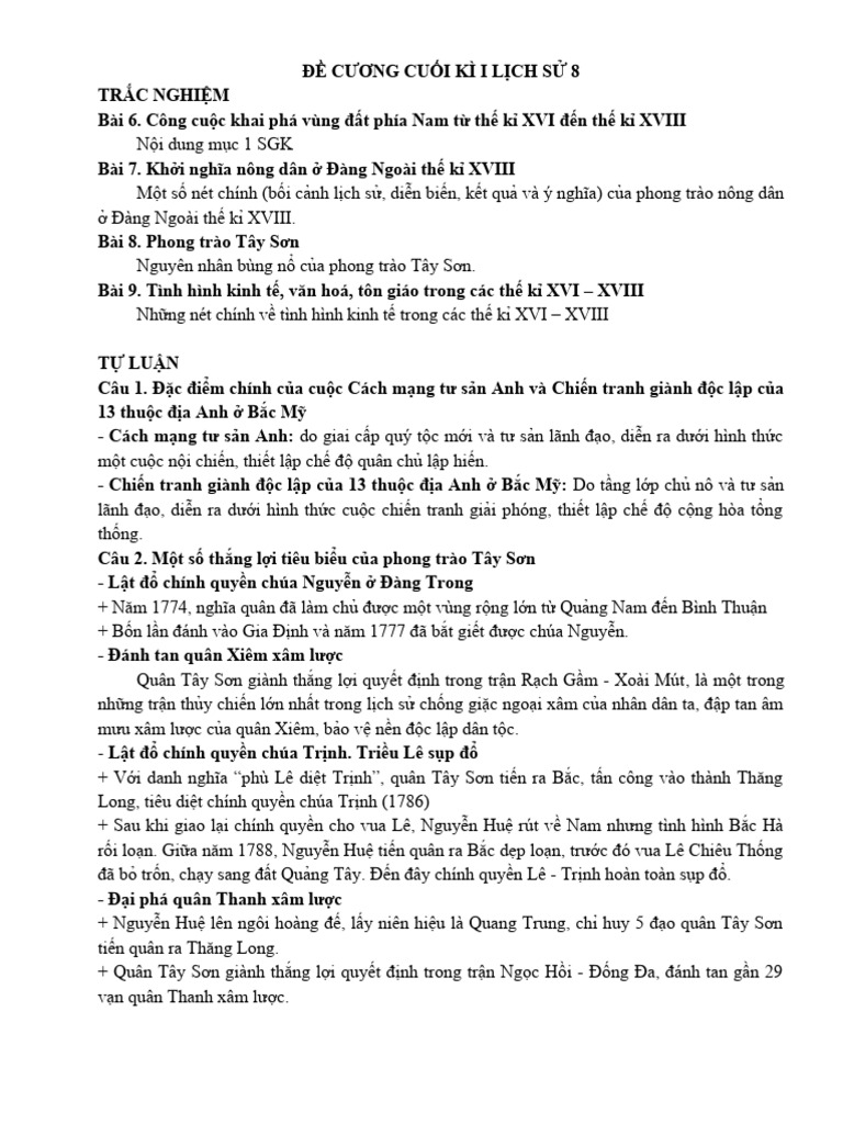 De Cuong Su 8 1 | PDF