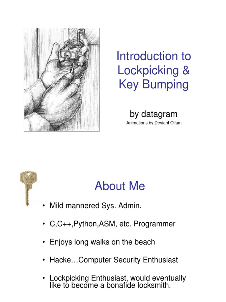 Intro To Lockpicking and Key Bumping WW | PDF | Lock (Security Device ...