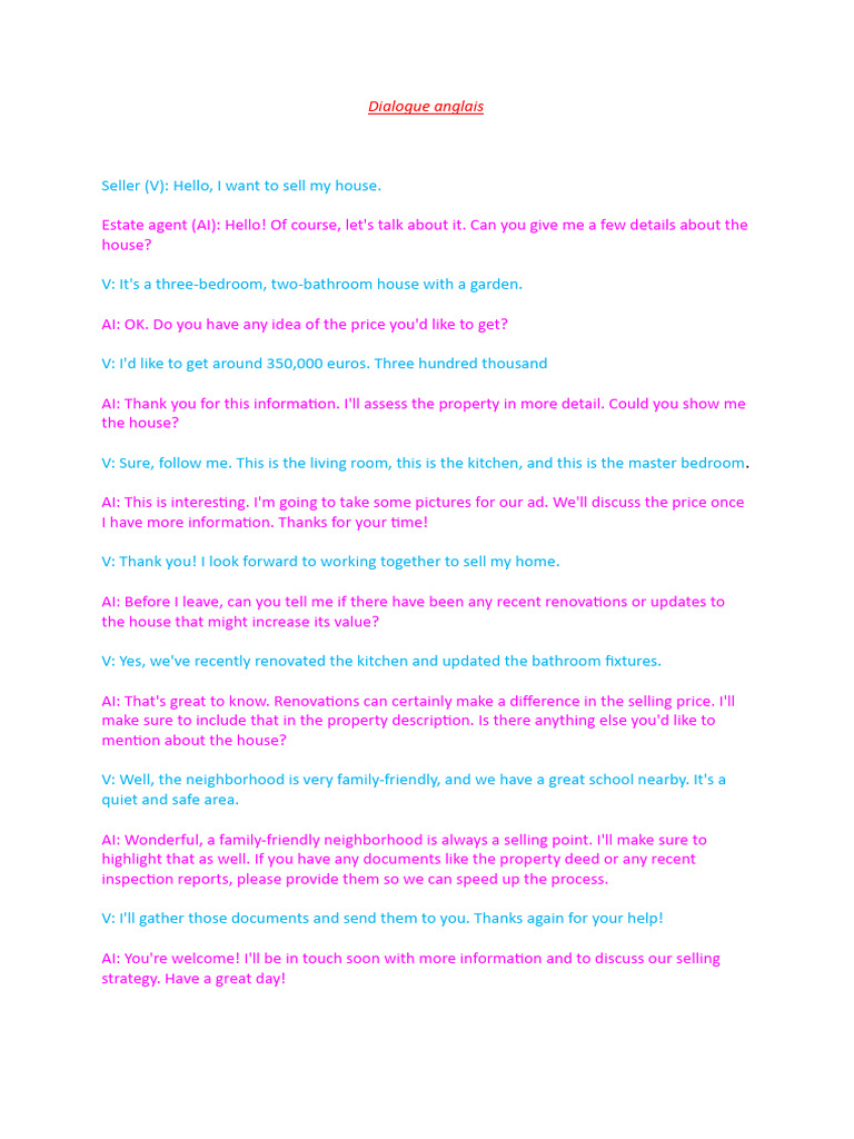 Dialogue Anglais | PDF