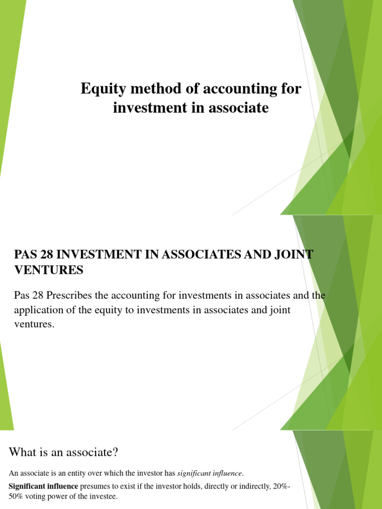 Equity method of accounting for investment in associate | PDF ...