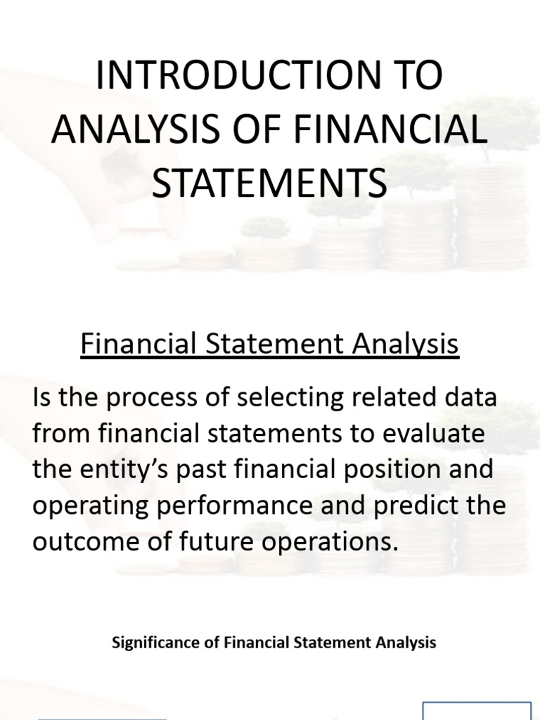 1 - Introduction To Analysis of Financial Statements | PDF | Balance Sheet | Equity (Finance)