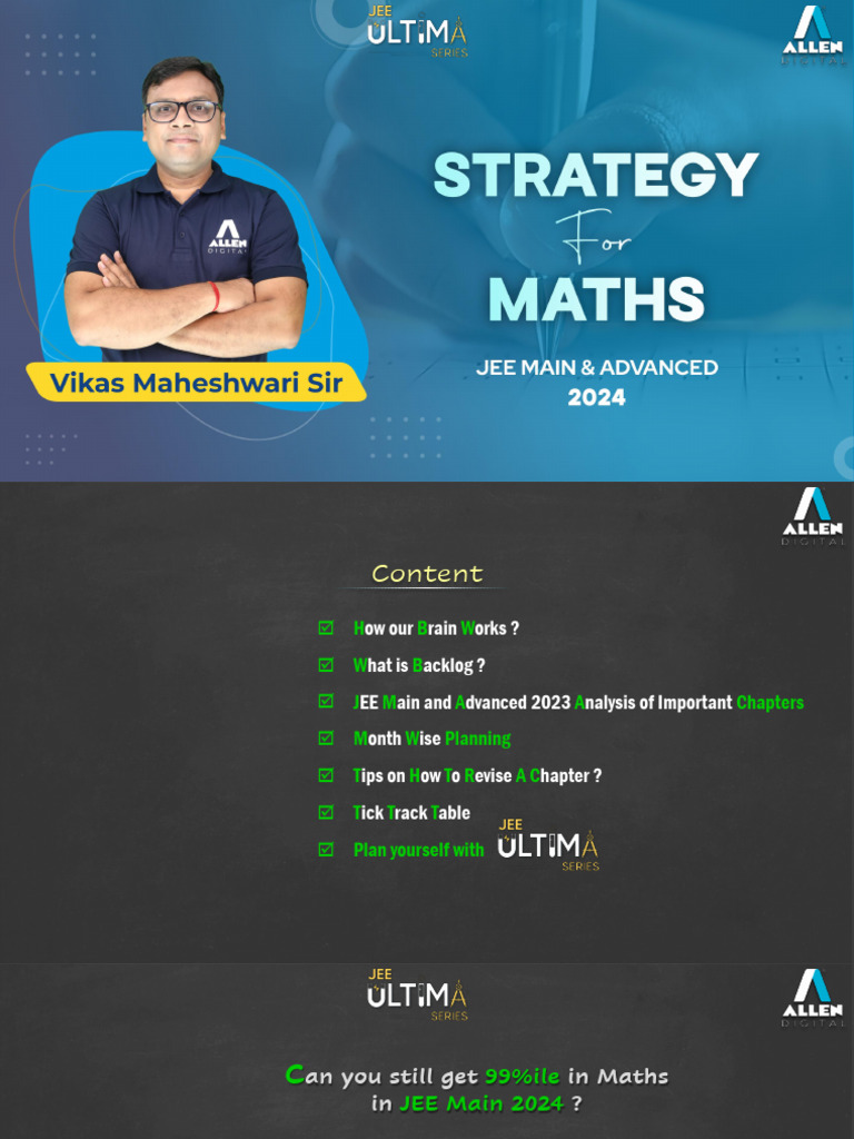 Maths Adv and Mains 2024 Strategy | PDF | Integral | Derivative