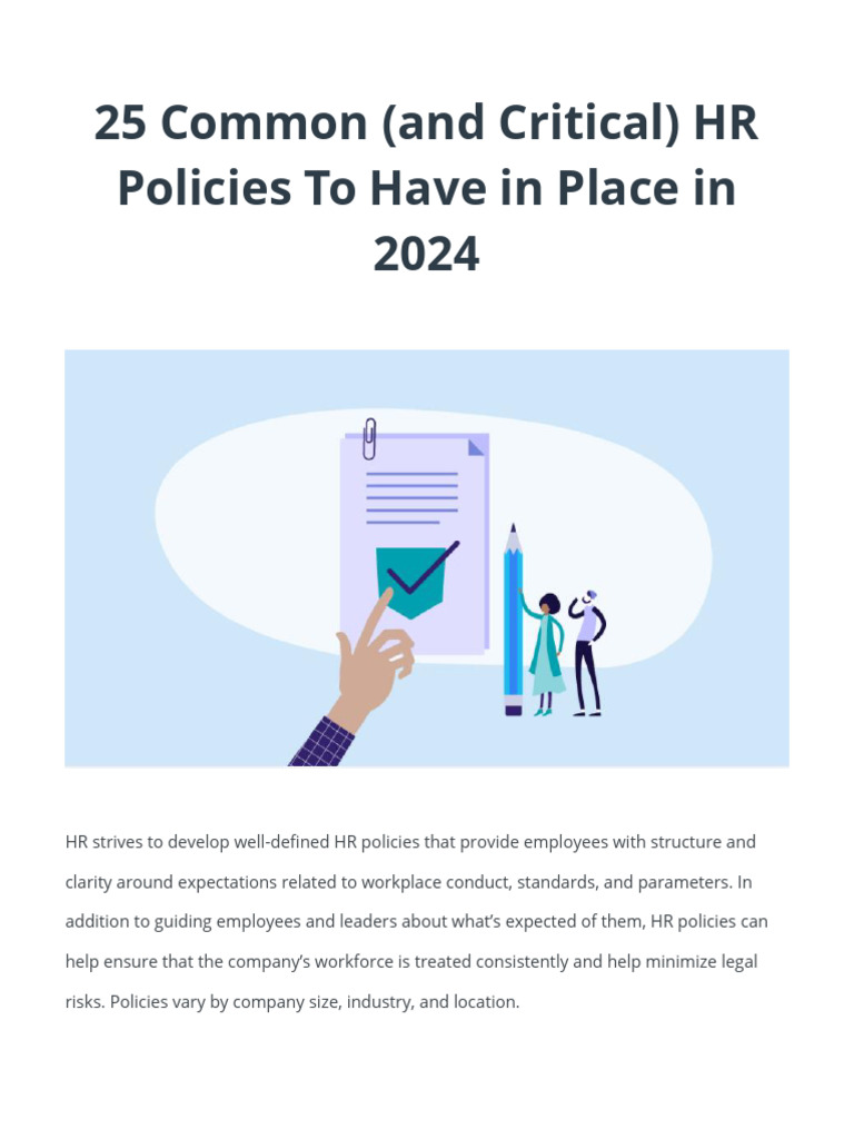 Essential HR Policies for 2024 | PDF | Sexual Harassment | Employment