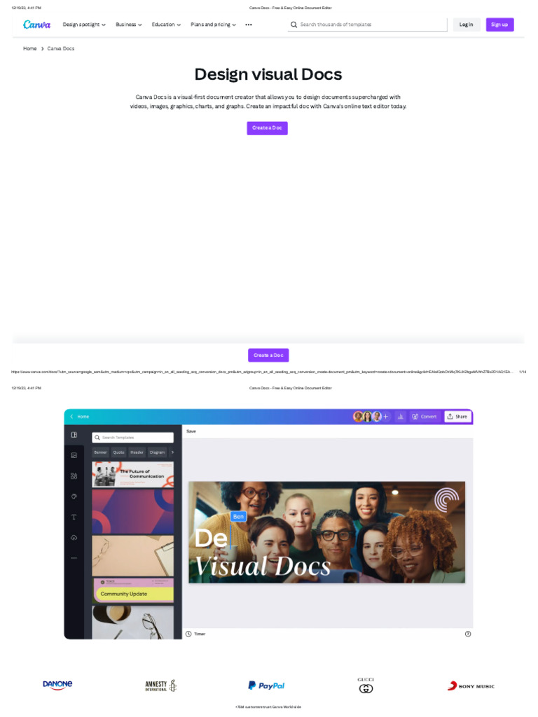 Canva Docs - Free & Easy Online Document Editor | PDF | Icon (Computing) | Computing