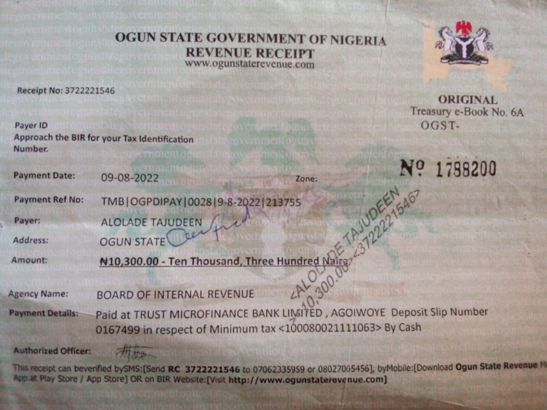 Revenue Receipt | PDF