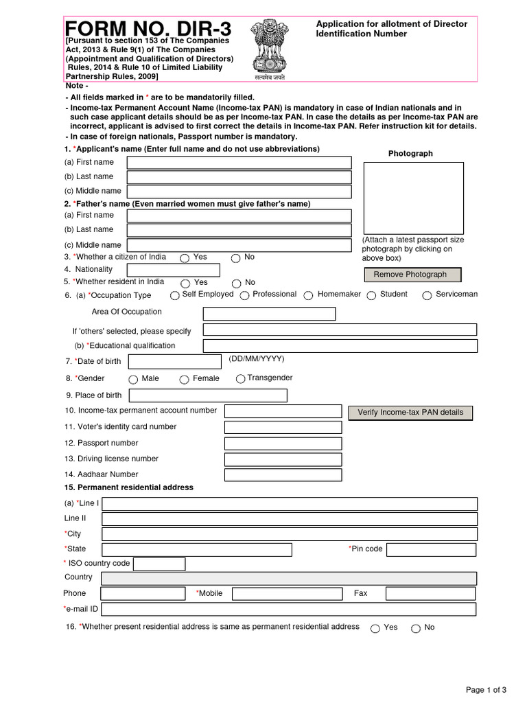 Form DIR-3 | PDF | Identity Document | Justice