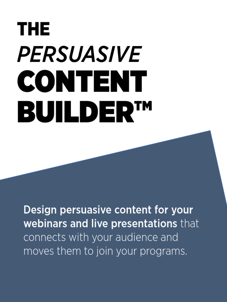The Persuasive Content Builder | PDF | Persuasion