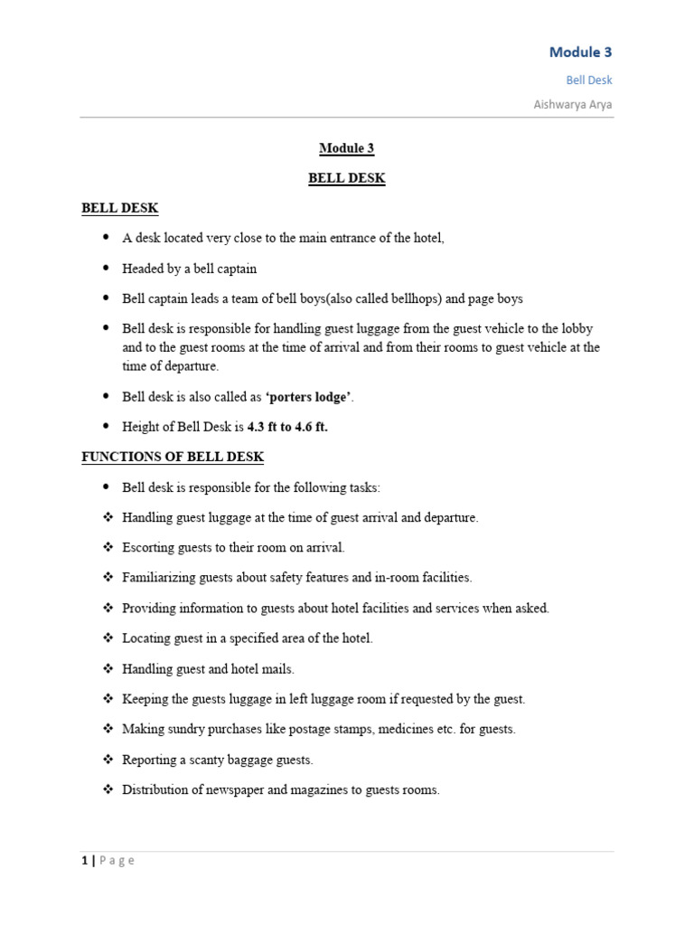 Module 3 BELL DESK | PDF