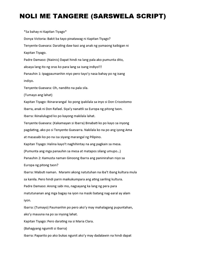 Noli Me Tangere-Script | PDF