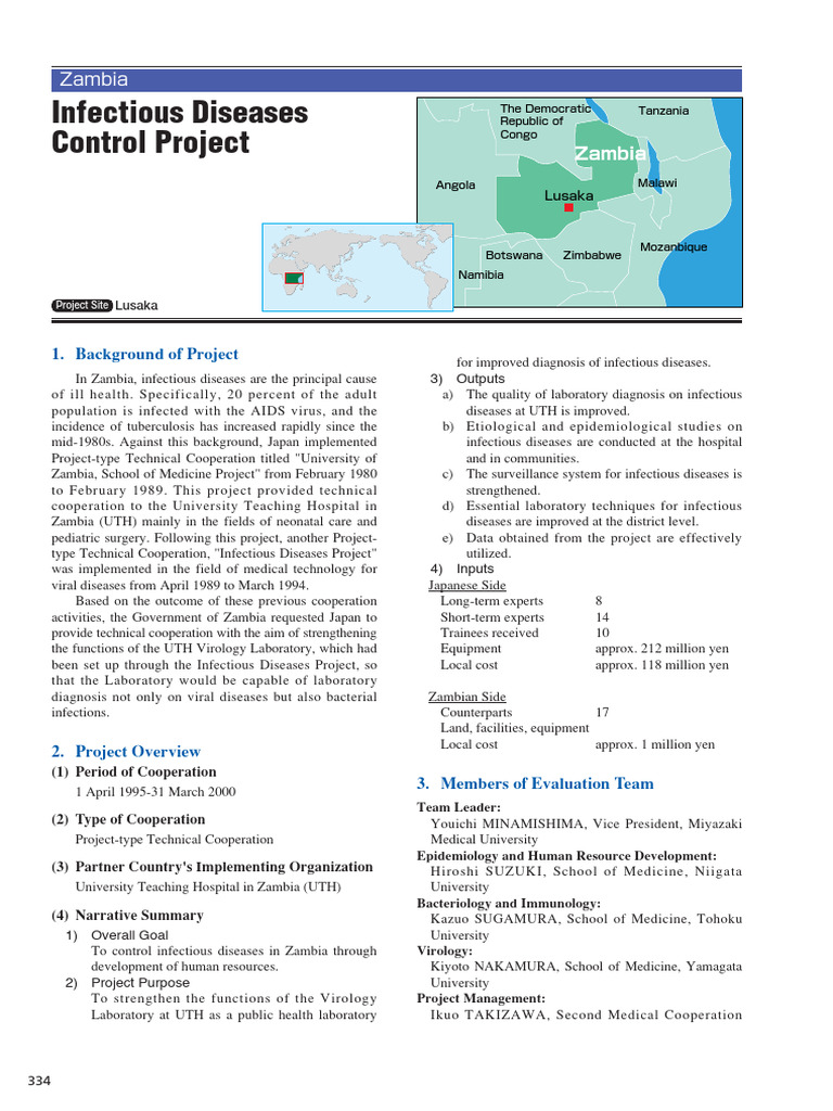 Infectious Diseases Control Project: Zambia | PDF | Infection | Zambia