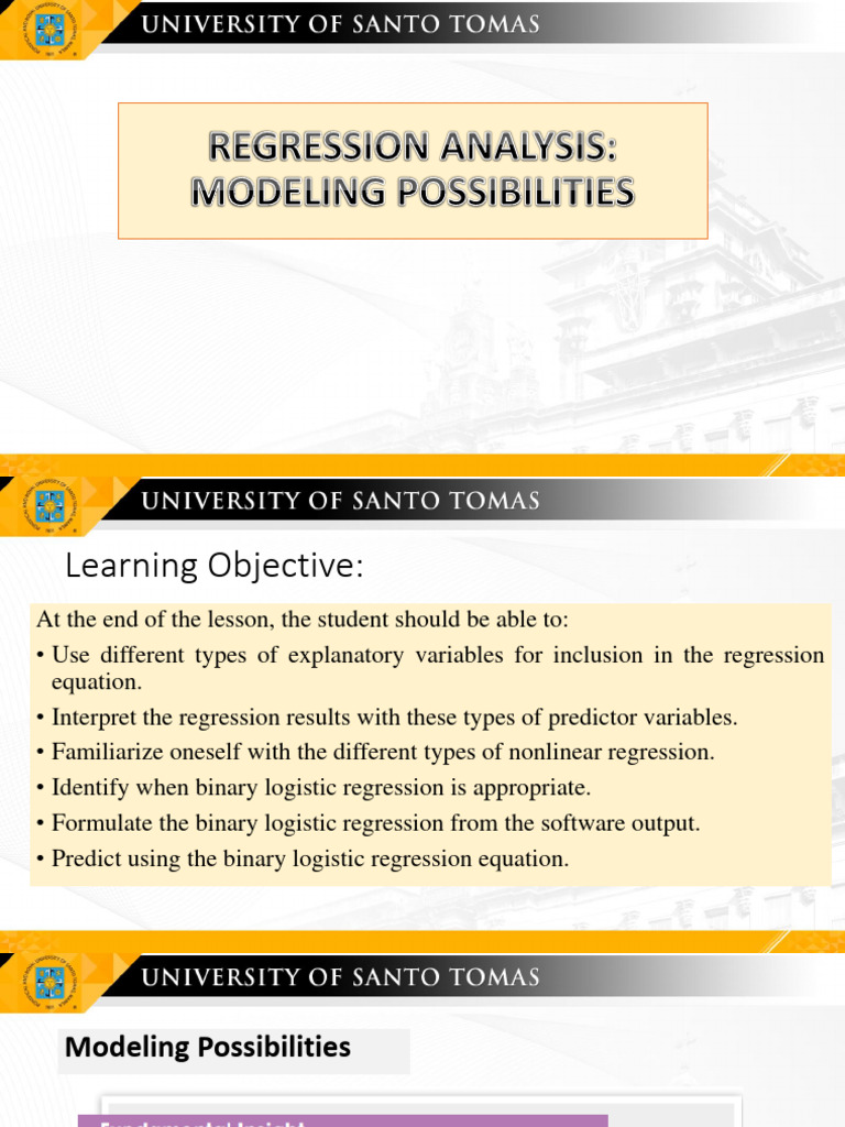 Module 6B Regression - Modelling Possibilities | PDF | Regression Analysis | Logistic Regression