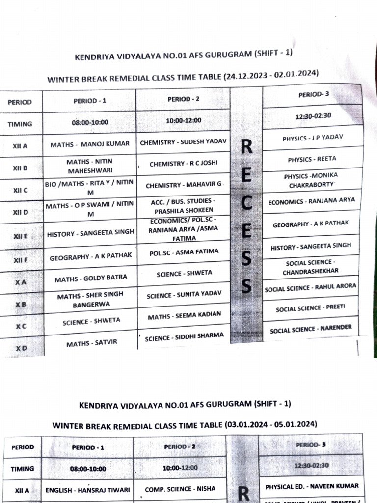 Remedial Classes 2023-24 | PDF