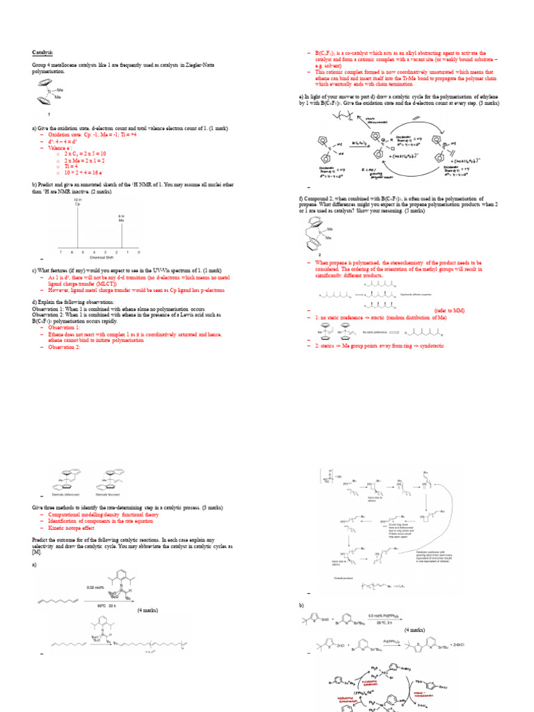 Catalysis Worked Solutions | PDF | Catalysis | Chemical Reactions
