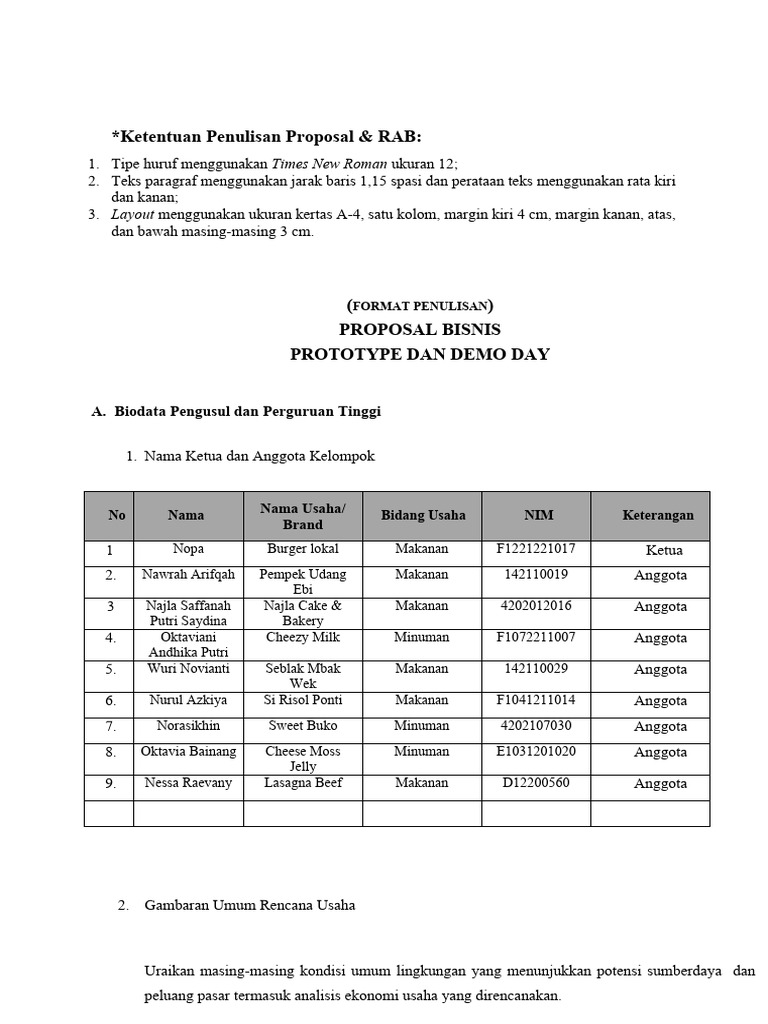 Template Proposal Dan RAB Non Digital | PDF