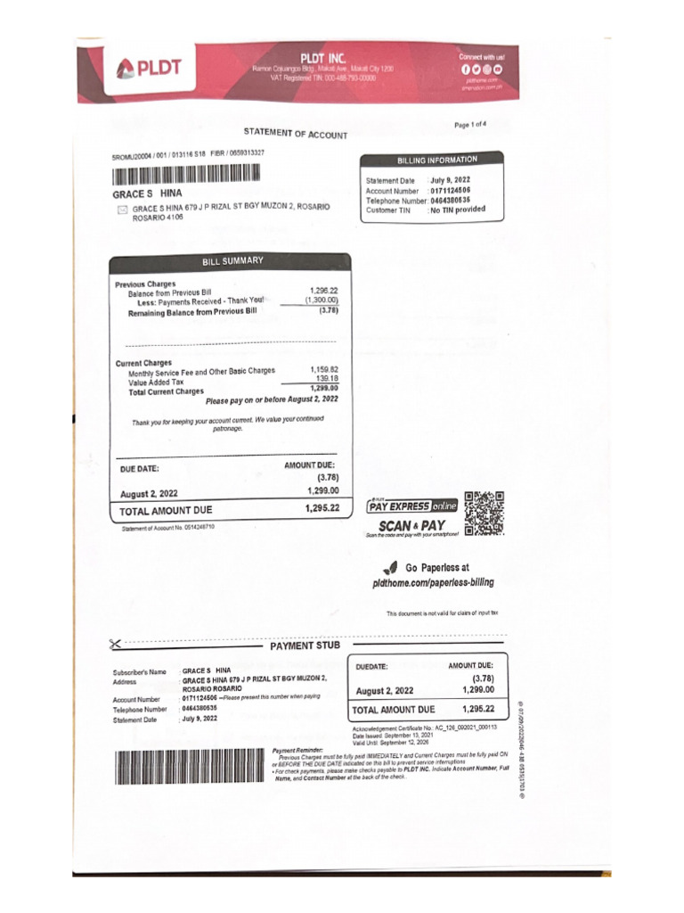 Proof Of Billing | PDF Proof Of Billing | PDF