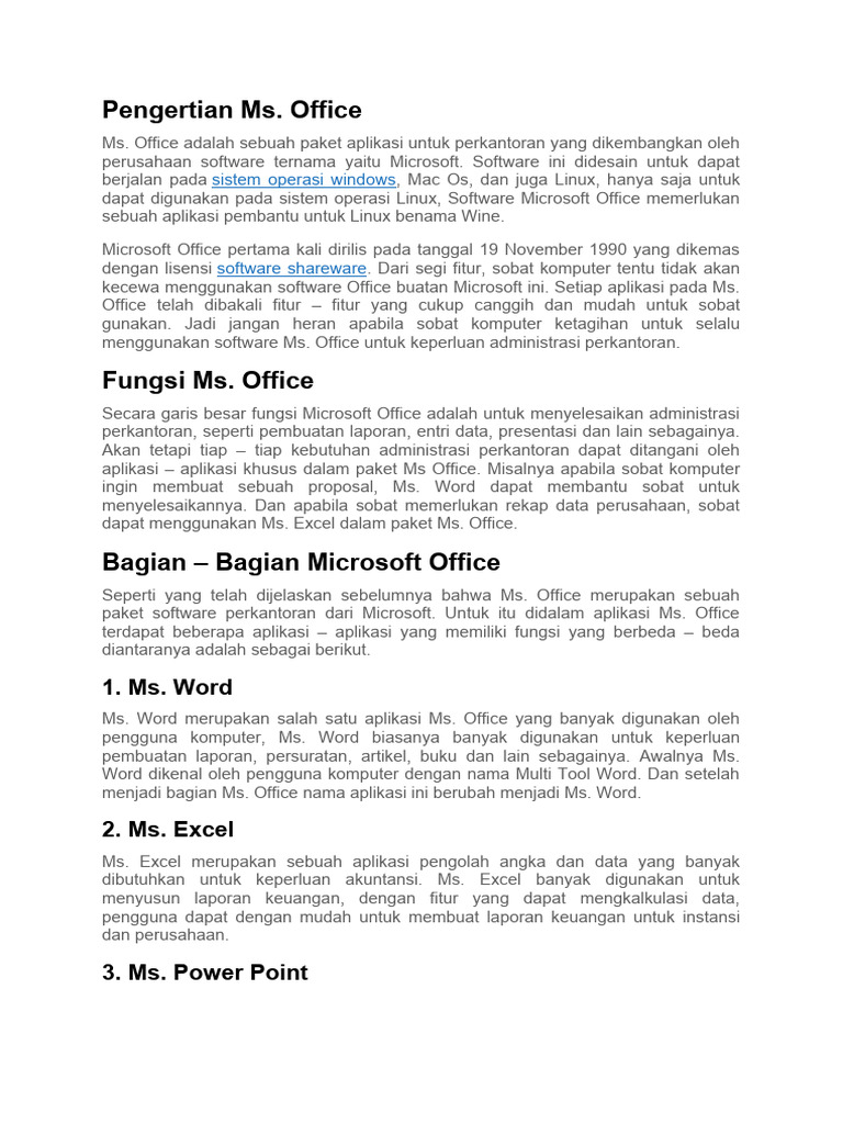 Pengertian Ms | PDF | Komputer