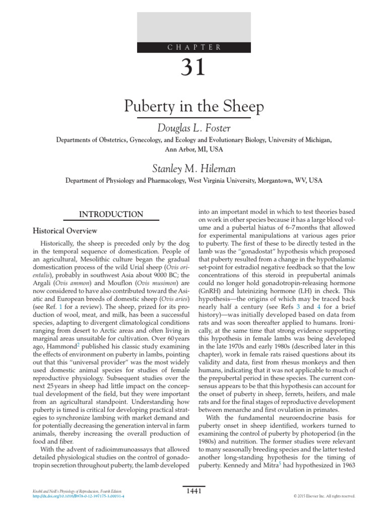 Foster2015 Physiology Of Puberty Pdf