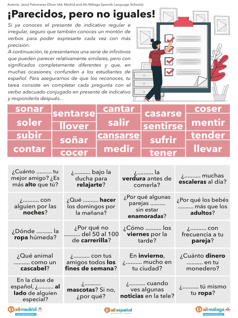 Actividad Repaso Verbos Presente | PDF | Artes del Lenguaje y ...