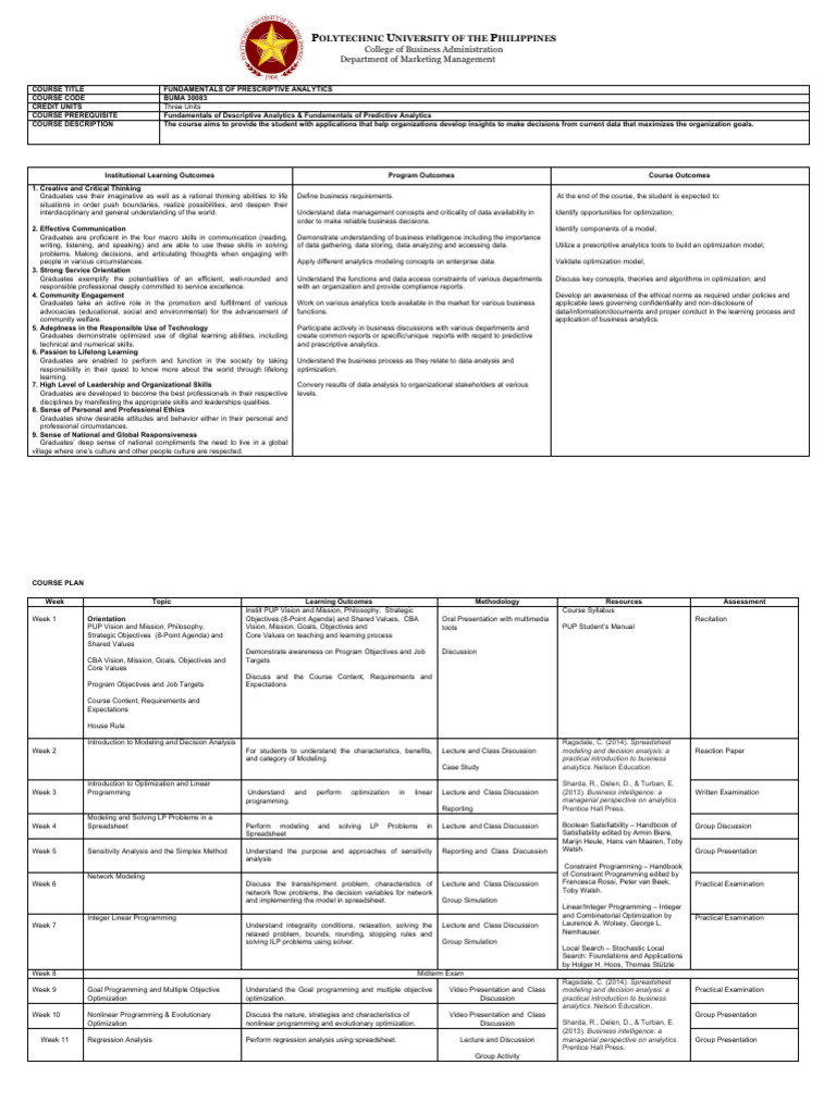 Fundamentals of Prescriptive Analytics | PDF | Analytics | Linear ...