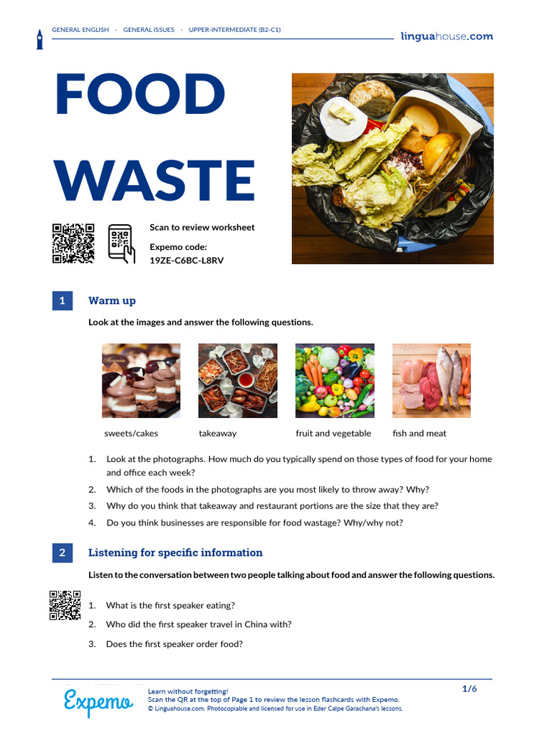 Food Waste British English Student | PDF