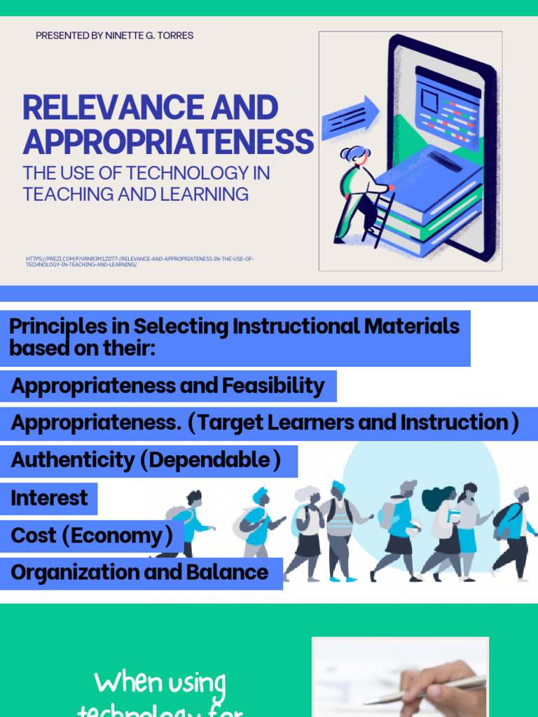 Relevance and Appropriateness | PDF | Teachers | Learning