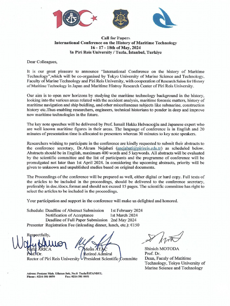 Call-For-paper-2024 History of Maritime University 2024 Piri Reis ...