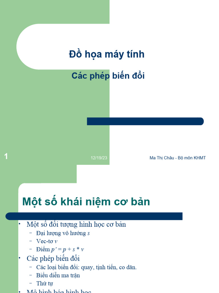 Lect7 CacPhepBienDoi | PDF