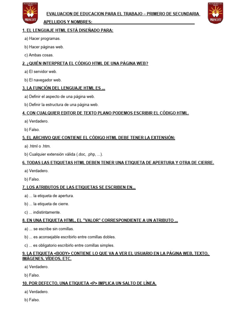 Primero de Secundaria | PDF