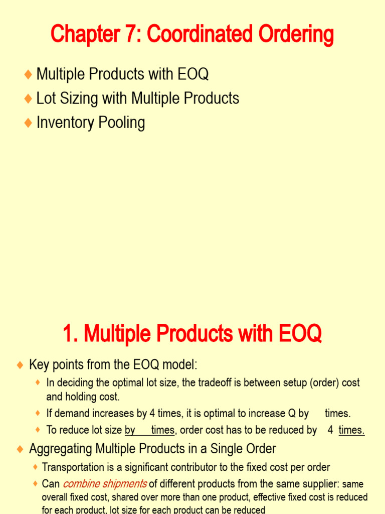 Chapter 7st - Multiple Items - Coordinated Ordering | PDF | Inventory ...
