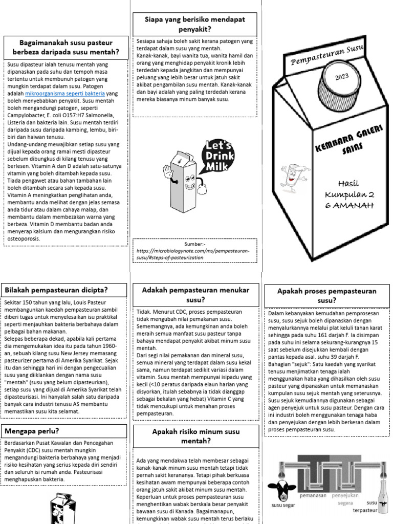 Pempasteuran SUSU Pamplet | PDF