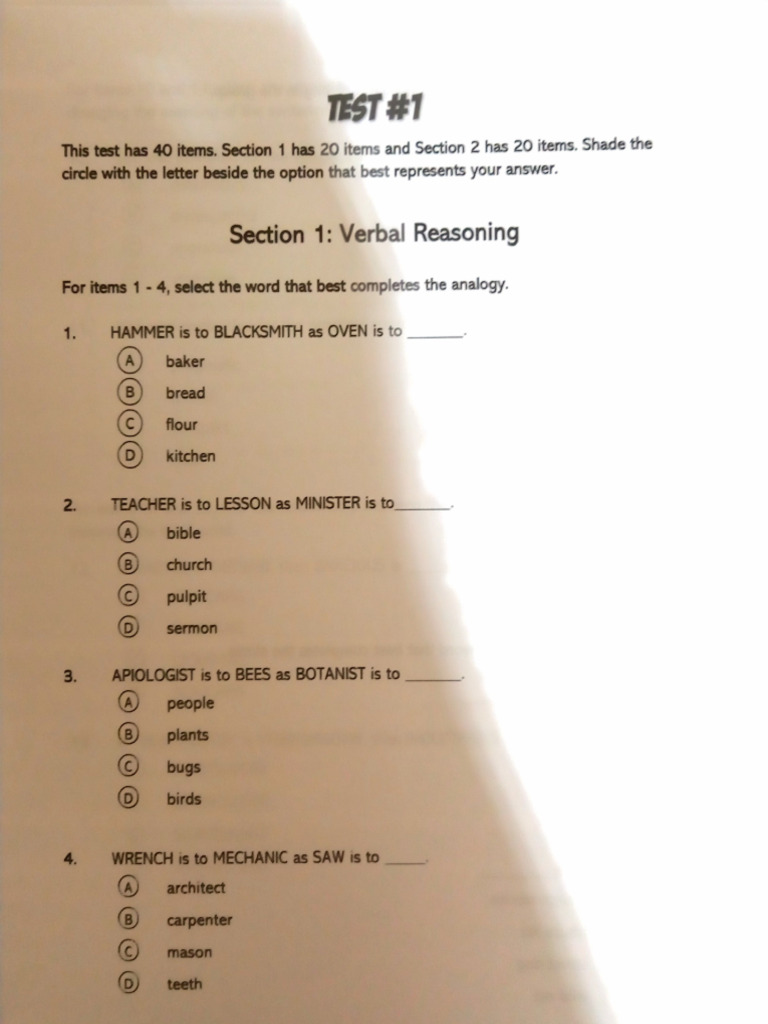 Ability Test 1 Medix Math | PDF