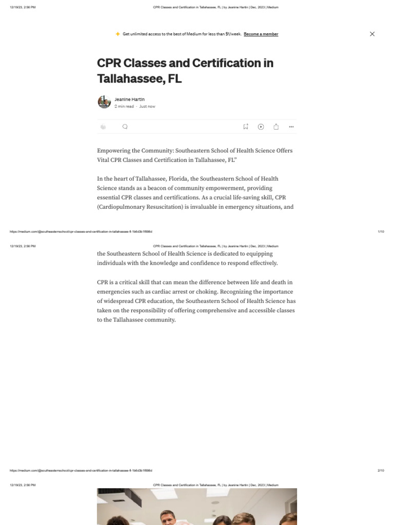 CPR Classes and Certification in Tallahassee, FL | PDF ...