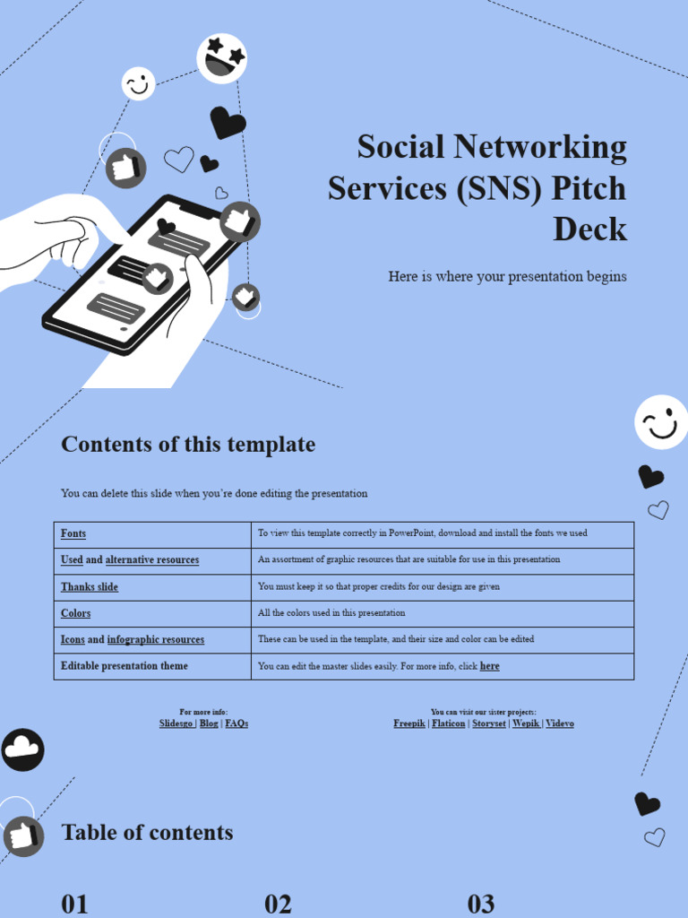 Social Networking Services (SNS) Pitch Deck by Slidesgo | PDF | Market ...