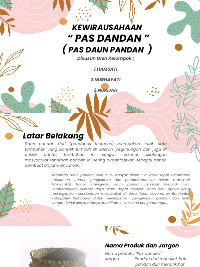 Inovasi Kewirausahaan Daun Pandan | PDF