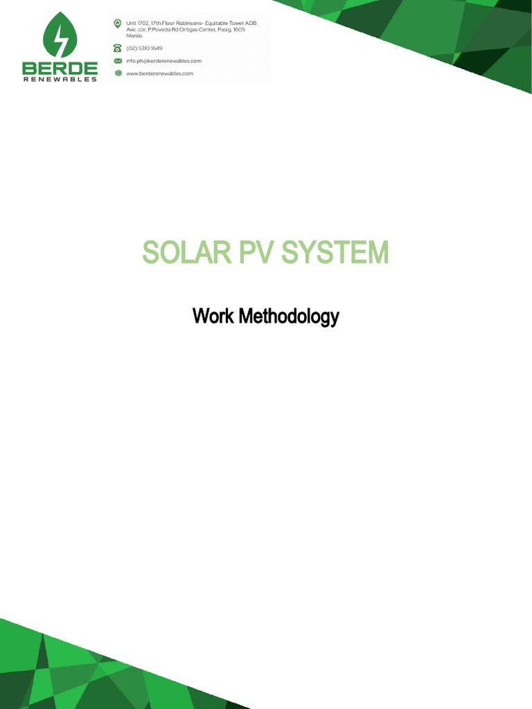 Solar PV Methodology - BRI | PDF | Solar Panel | Photovoltaic System