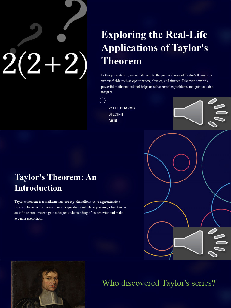 Exploring The Real Life Applications Of Taylors Theorem Pdf