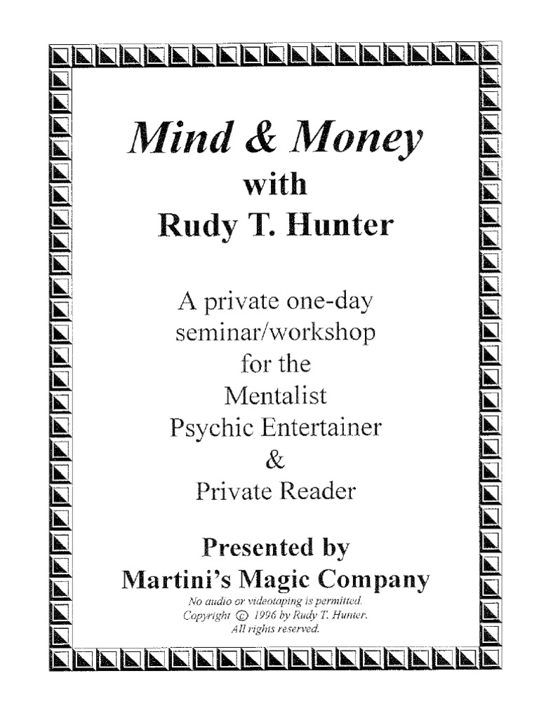 Rudy Hunter - Mind and Money PDF | PDF