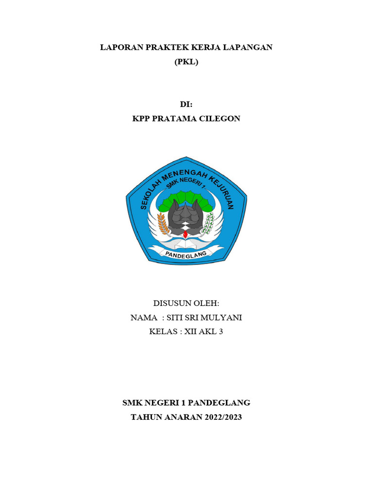 Laporan PKL di KPP Pratama Cilegon | PDF | Karier & Perkembangan