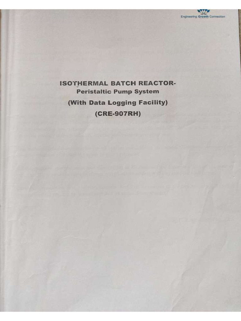 Isothermal Batch Reactor PDF | PDF